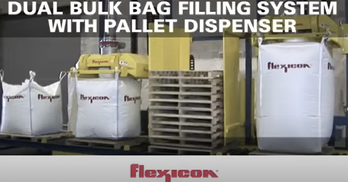 Flexicon Dual Bulk Bag Filling System with Pallet Dispenser